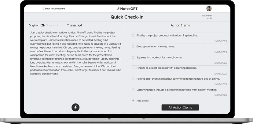 notesGPT - Take notes with your voice